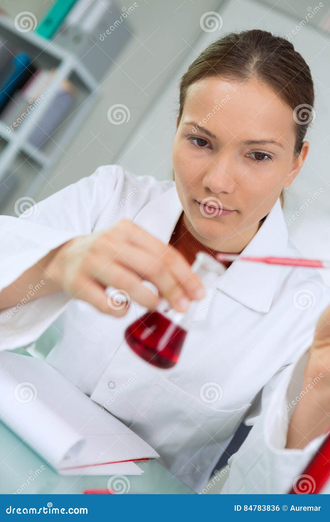 Image Attractive Woman Experimenting in Laboratory Stock Photo - Image ...