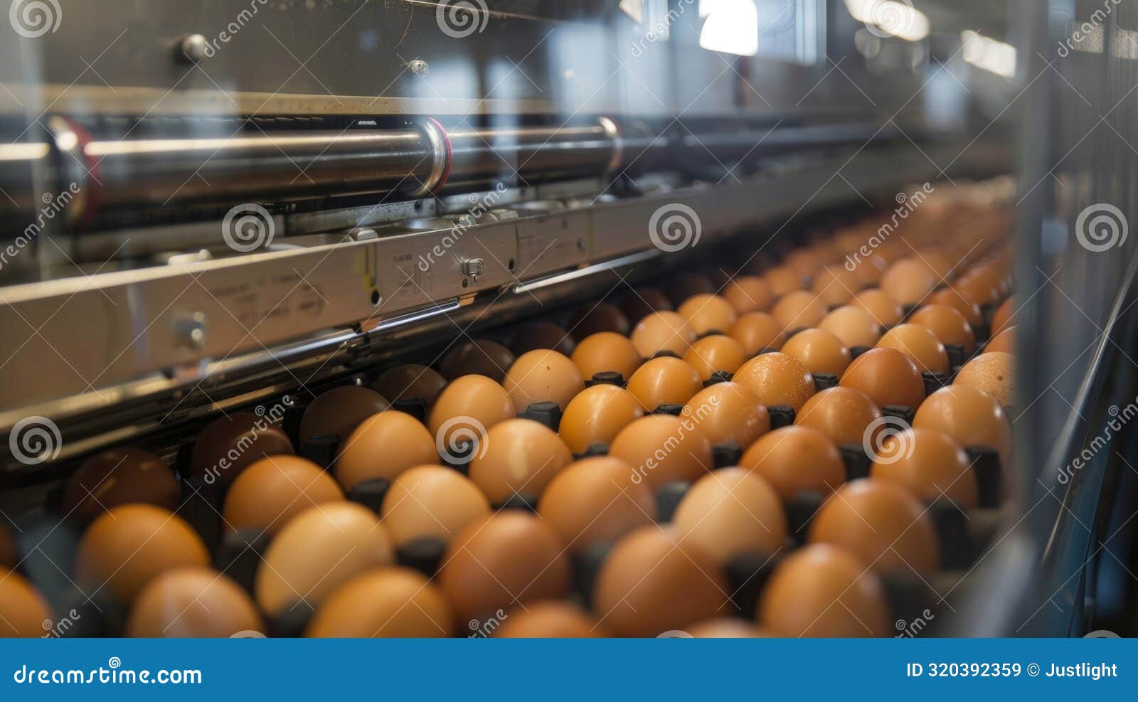 An Image of an Automated Egg Collection Machine in a Poultry House ...