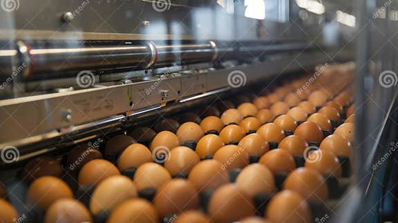 An Image of an Automated Egg Collection Machine in a Poultry House ...