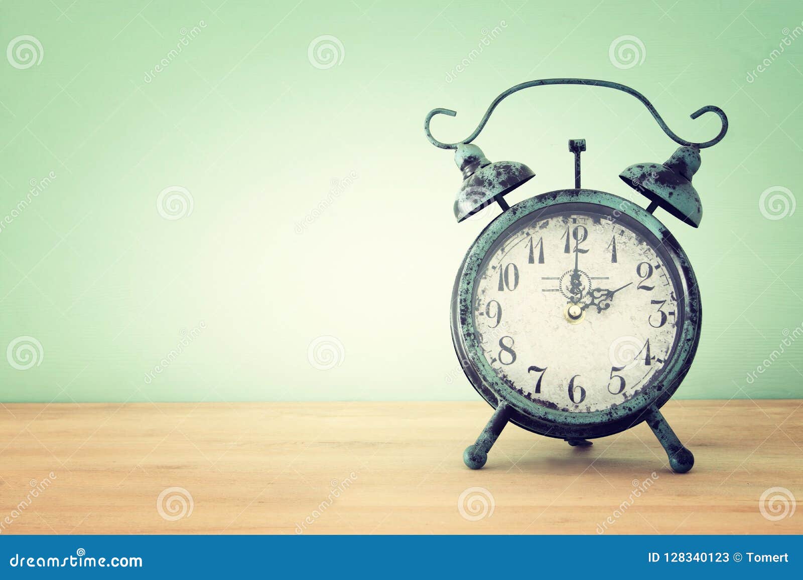Image of Autumn Time Change. Fall Back Concept. Vintage Alarm Clock on ...