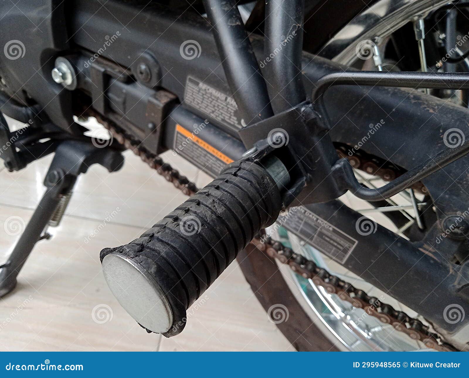 Image from the Back of a Motorbike S Footsteps Stock Image - Image of ...