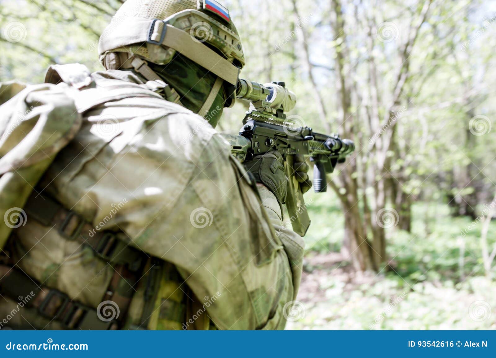 Image from back of soldier stock photo. Image of patrol - 93542616