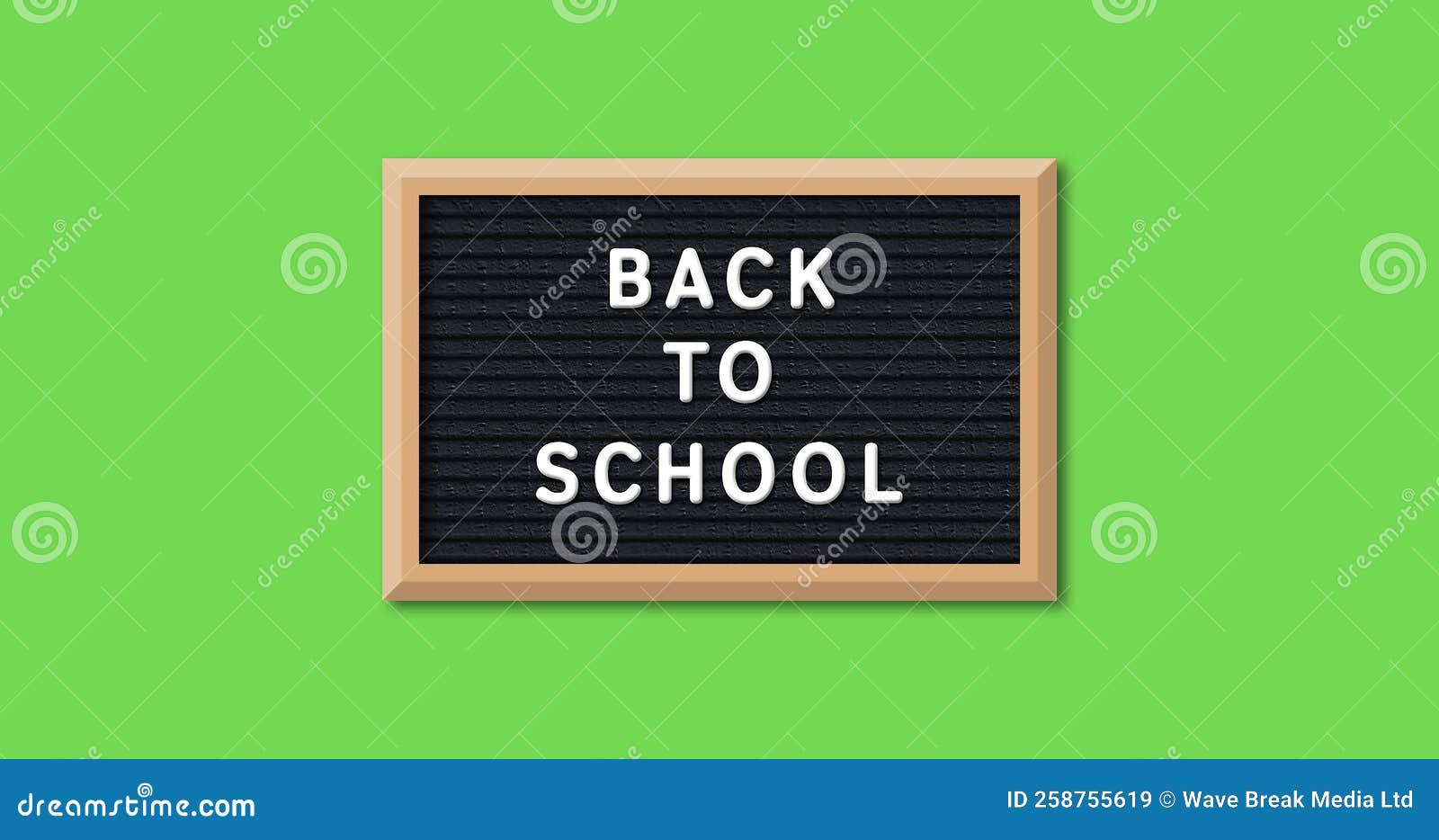 Image of Back To School on Board Over Green Background Stock ...