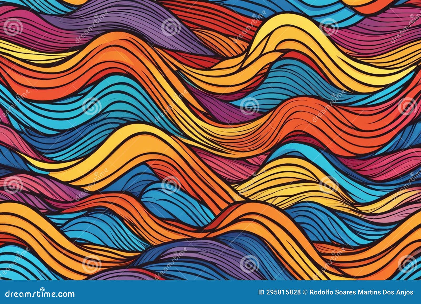 Pop Lines Background with Colorful Waves from Top View Stock ...