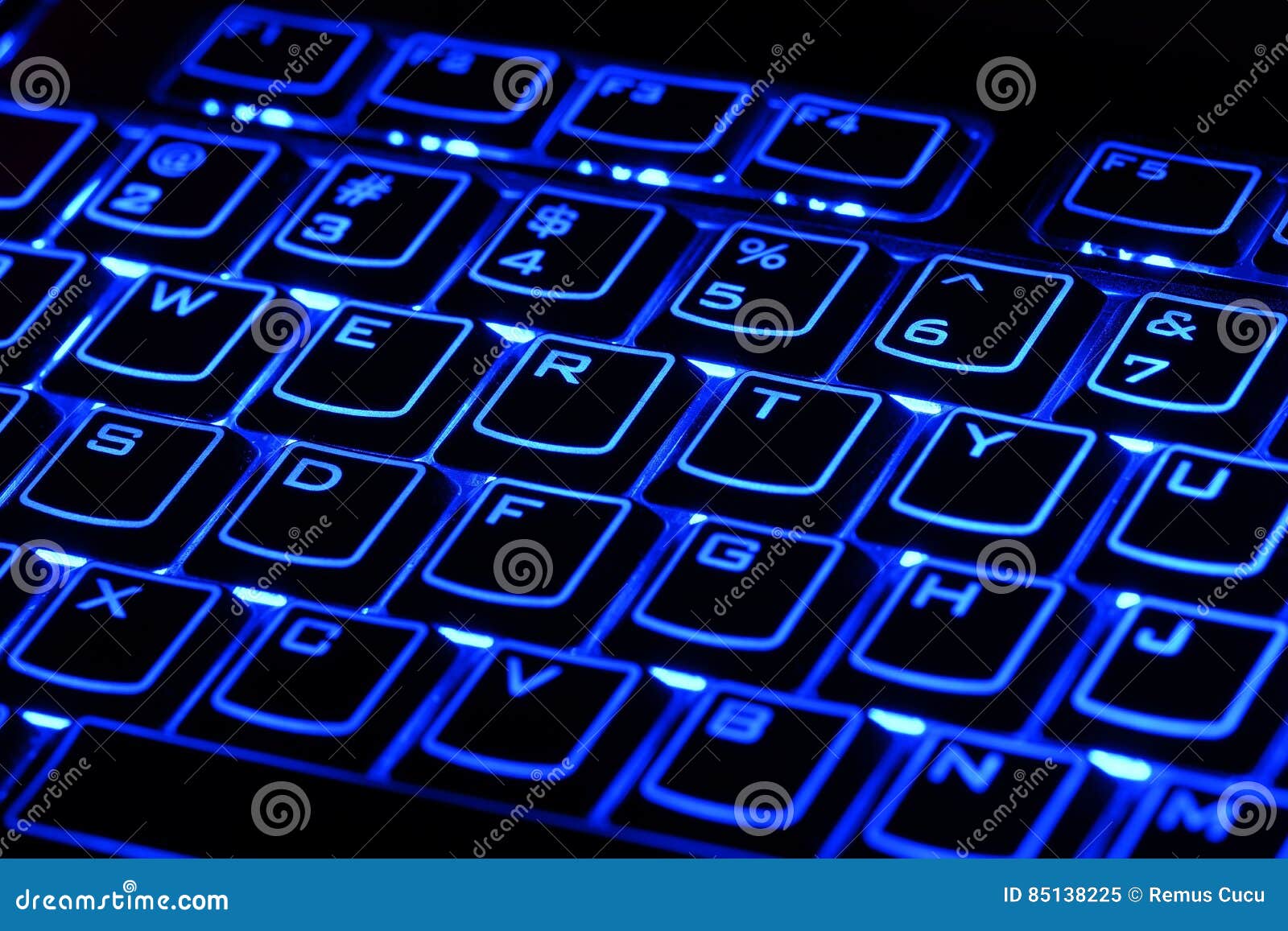Image of a Backlit Keyboard. Stock Image - Image of education, office ...