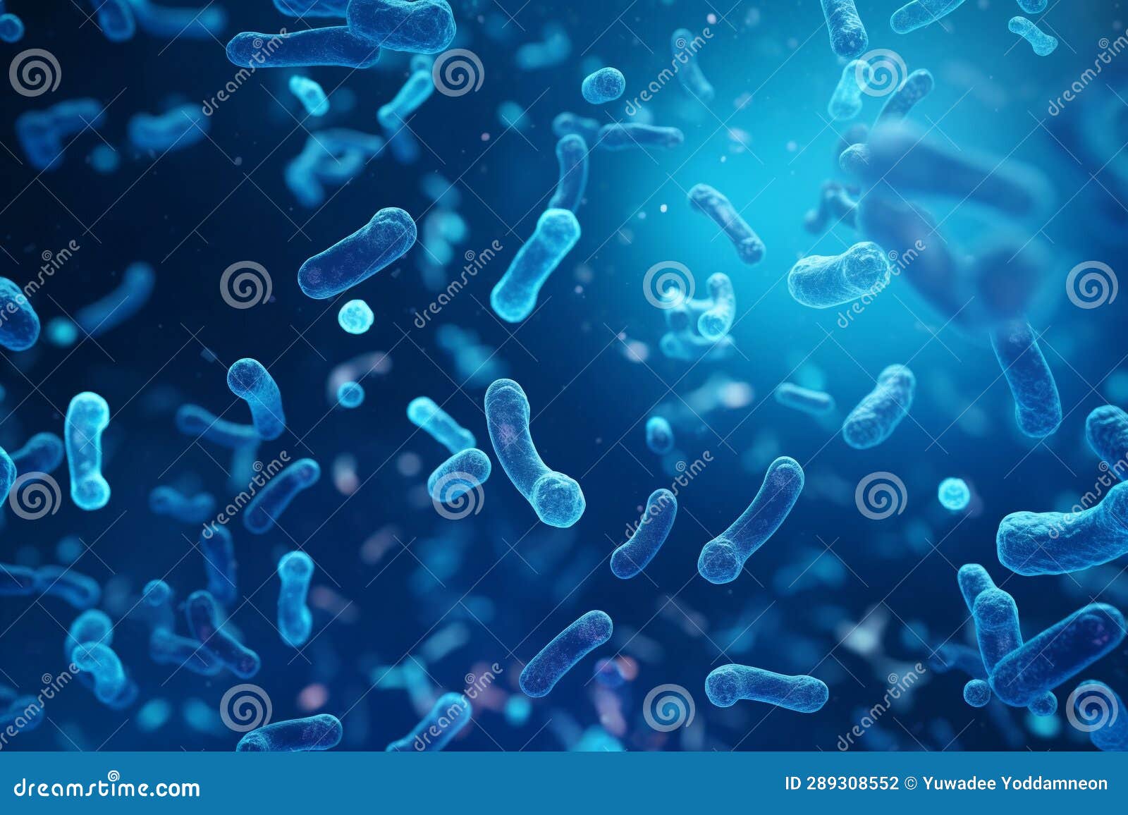 Image of Bacteria Blue Background Stock Illustration - Illustration of ...