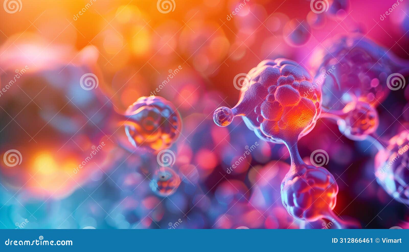 Image of Bacteria Under a Microscope, Cells with Virus or Bacteria ...