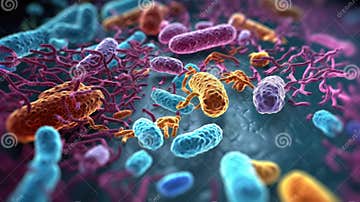 Image of Bacteria Under a Microscope. Gram-negative Bacillus that ...