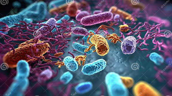 Image of Bacteria Under a Microscope. Gram-negative Bacillus that ...