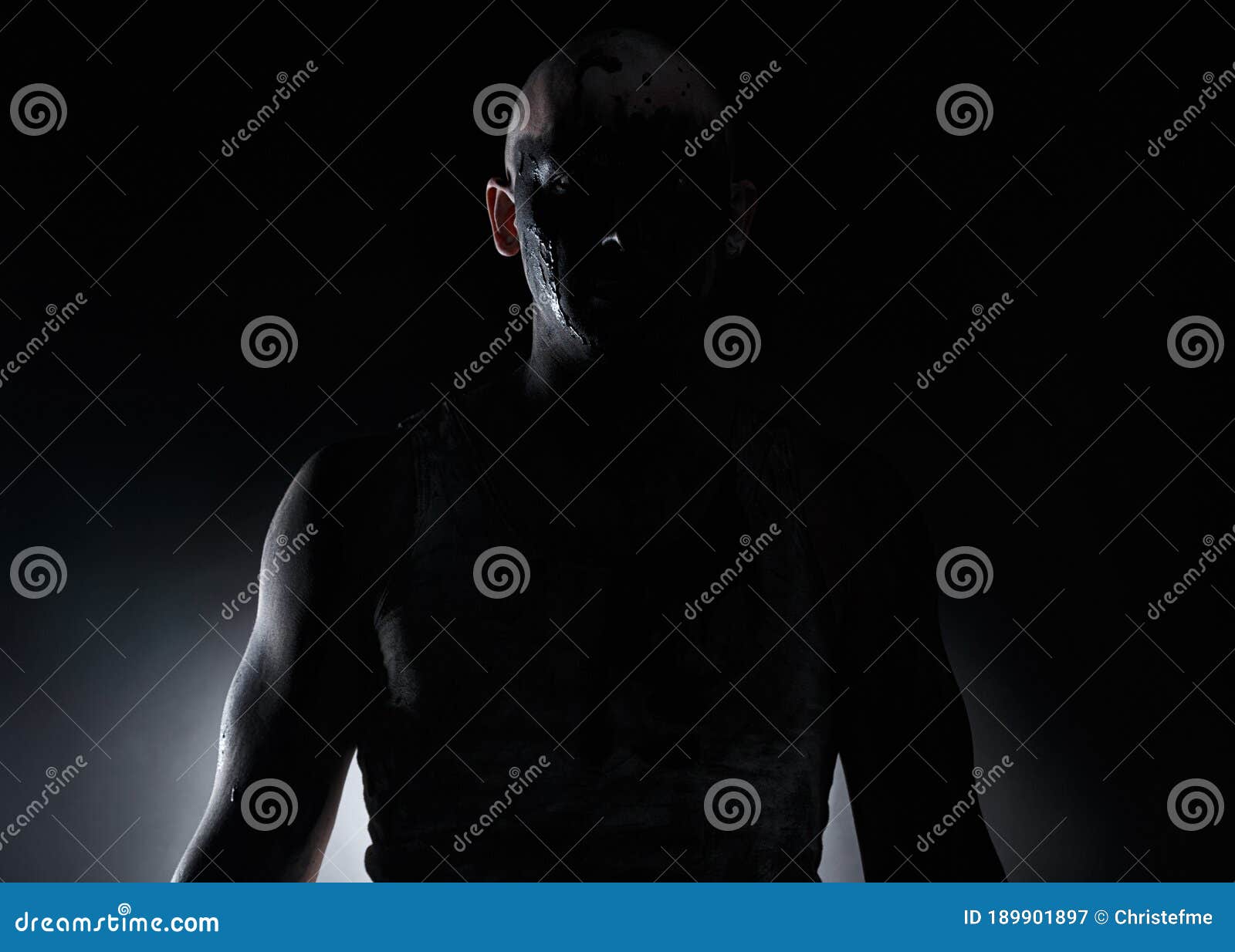 Image of Bald Man`s Silhouette in Shadow Stock Image - Image of ...
