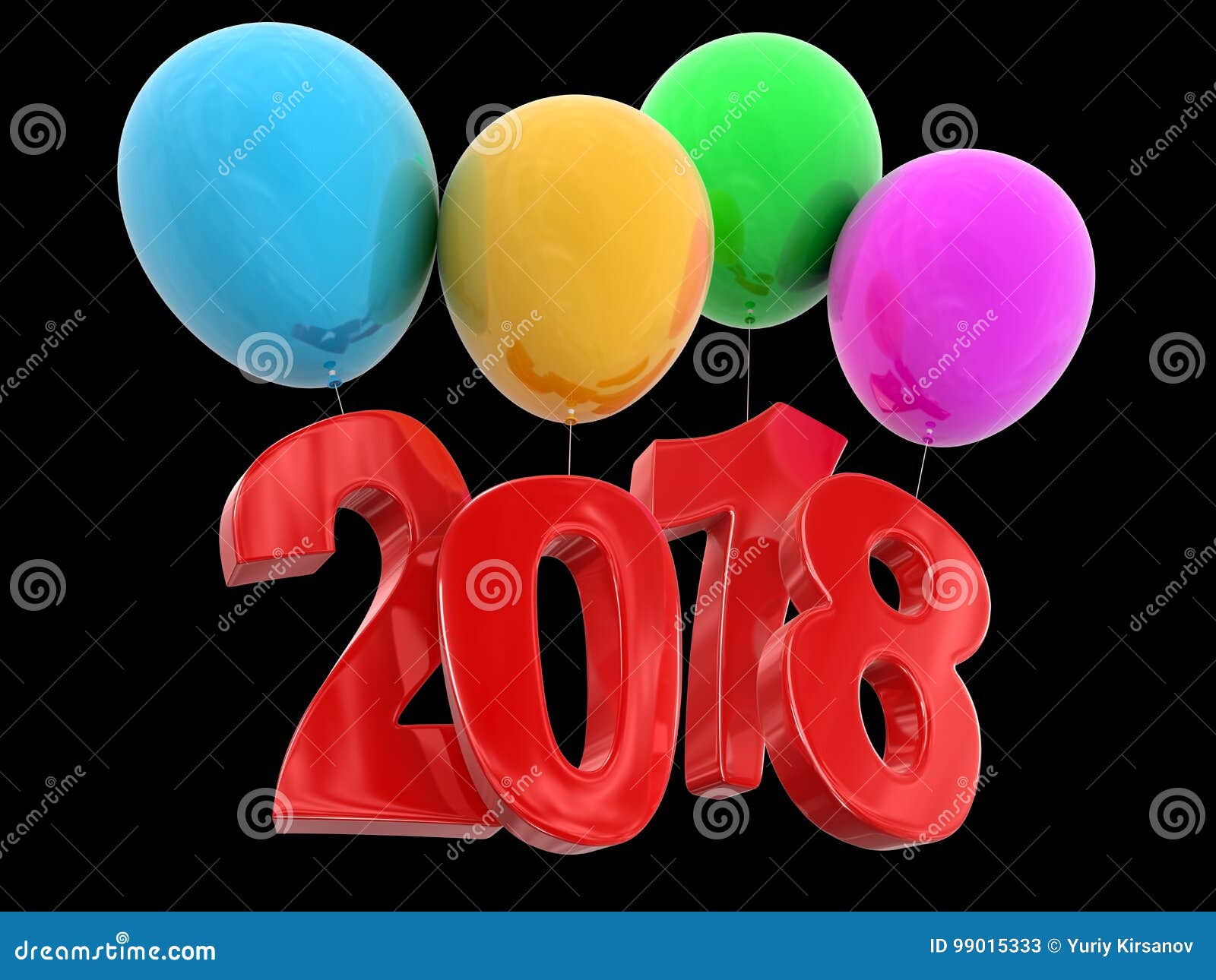 Image of 2018 on Balloons stock illustration. Illustration of event ...