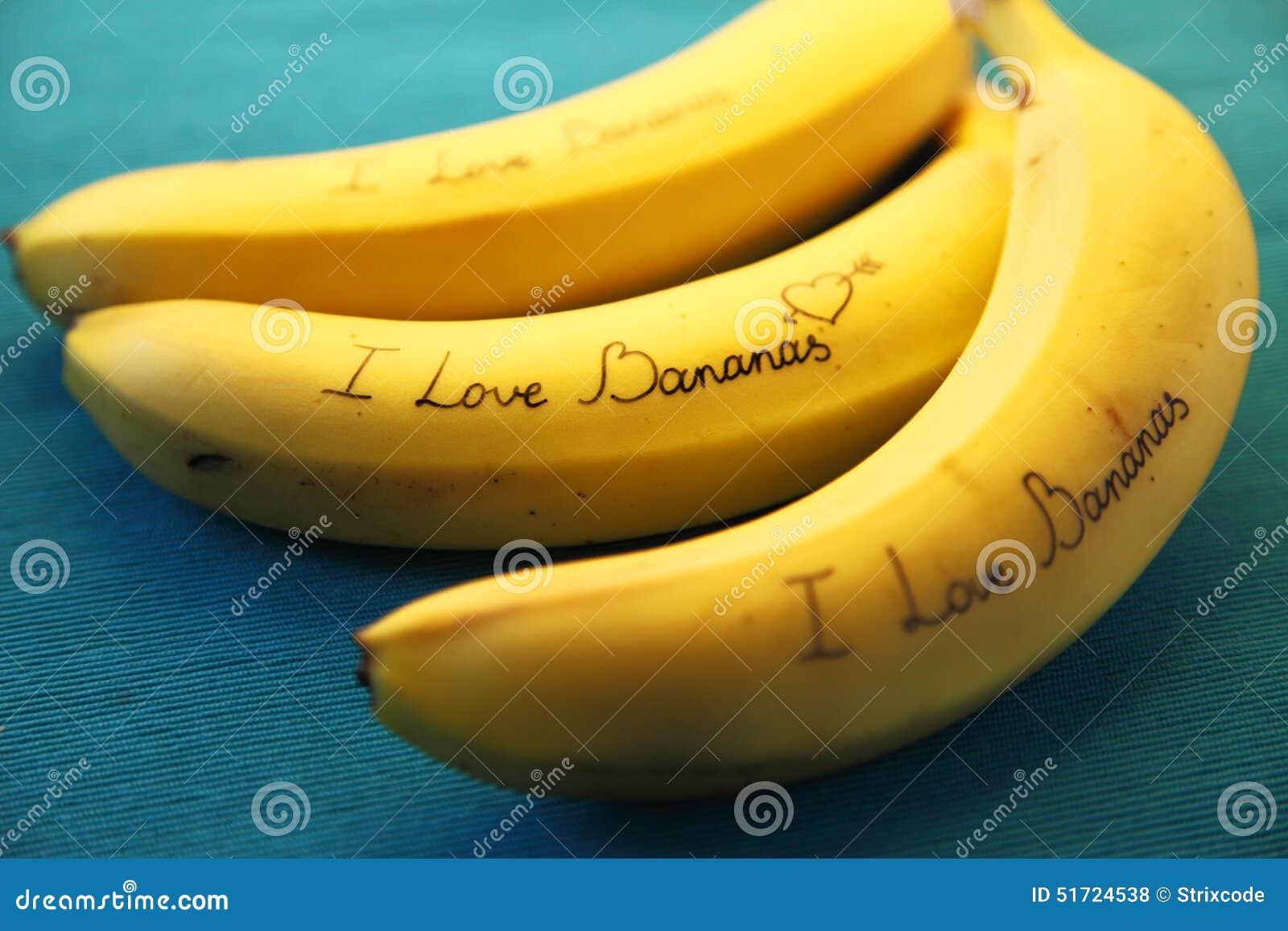 Image of Banana with Calligraphy I Love Bananas Stock Photo - Image of ...