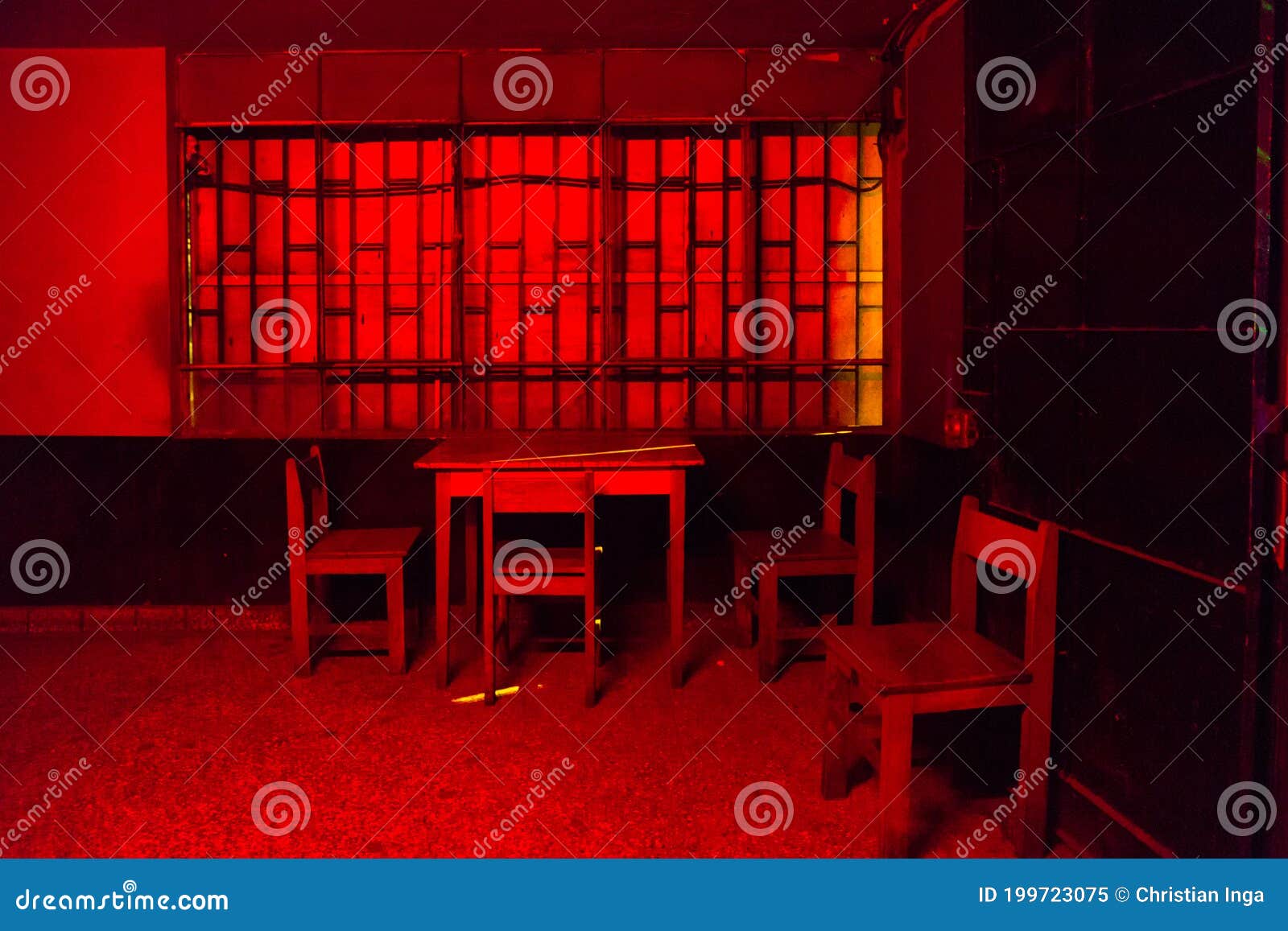 Image of a Bar with Red Light in Lima Peru. Stock Image - Image of ...