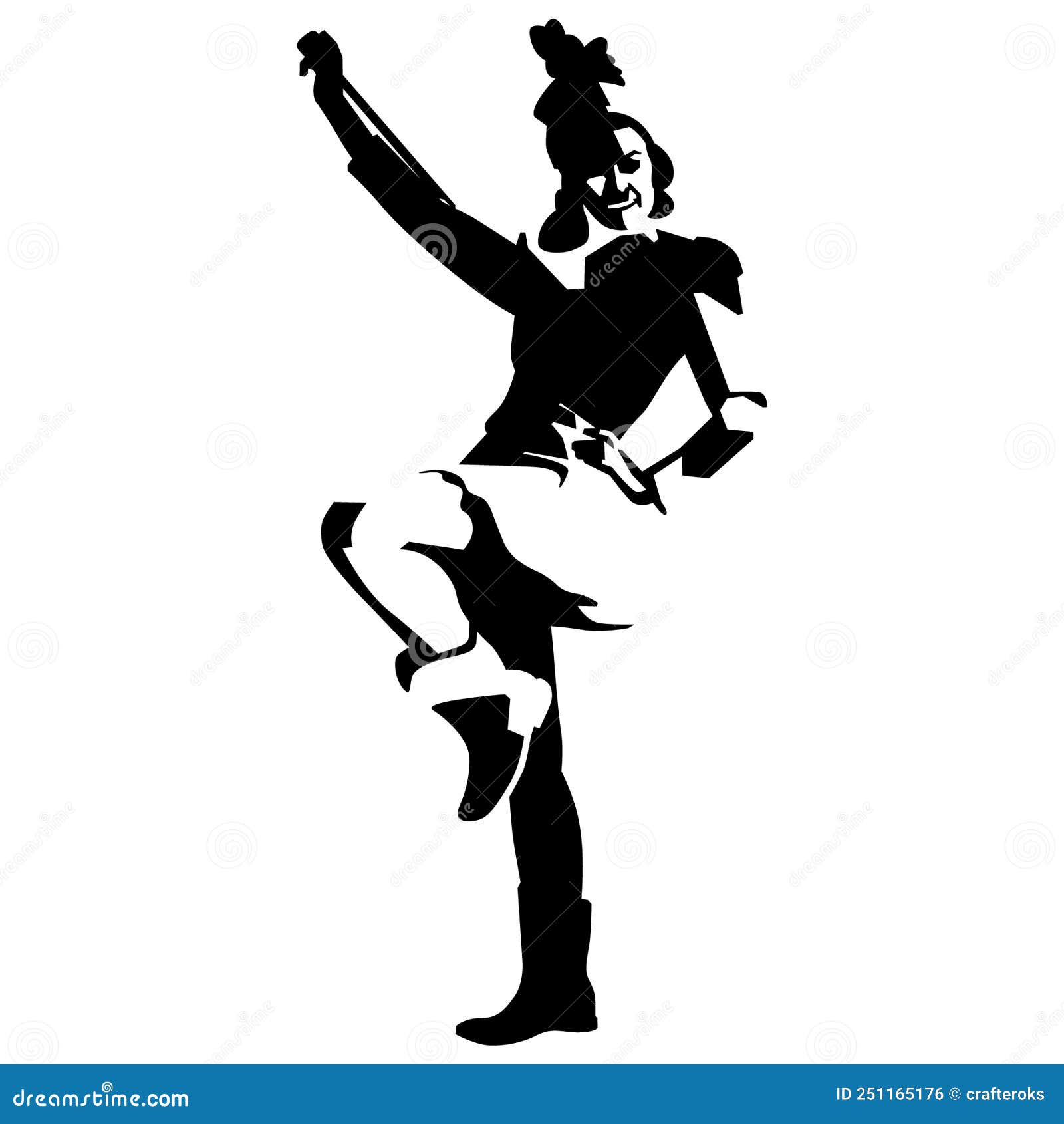 Majorette With Baton Illustration | CartoonDealer.com #133625222