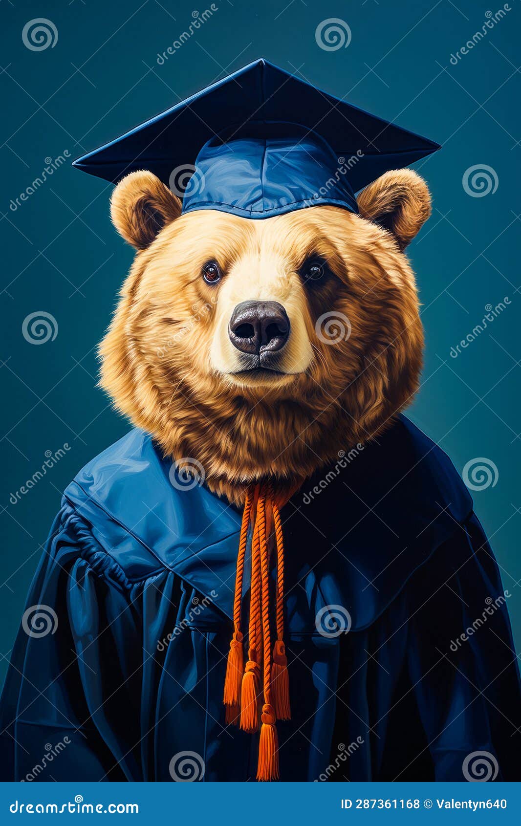 Image of Bear Wearing Graduation Cap and Gown. Generative AI Stock ...