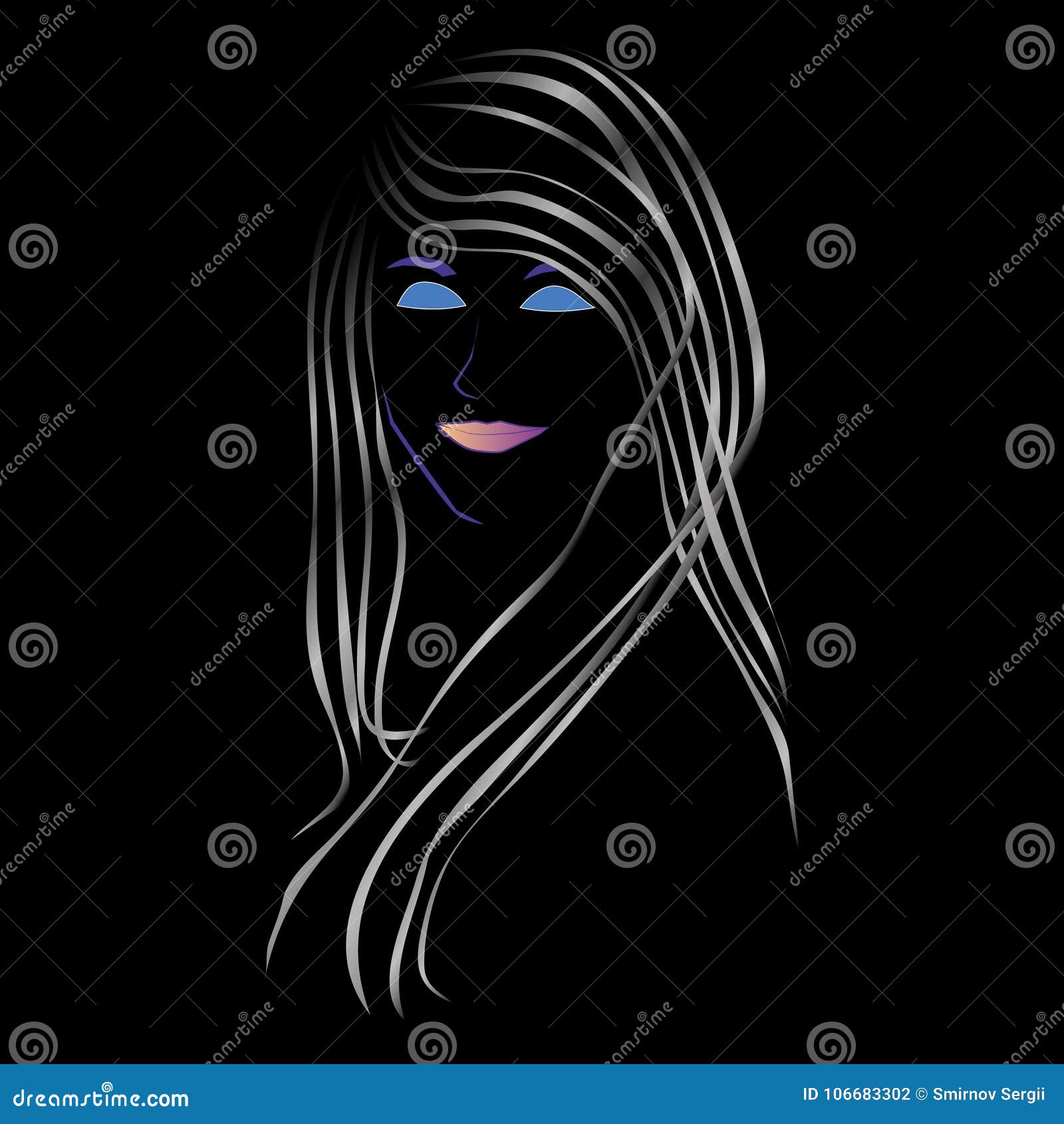 Image of a Beautiful Girl in a Shadow Fashion Stock Illustration ...