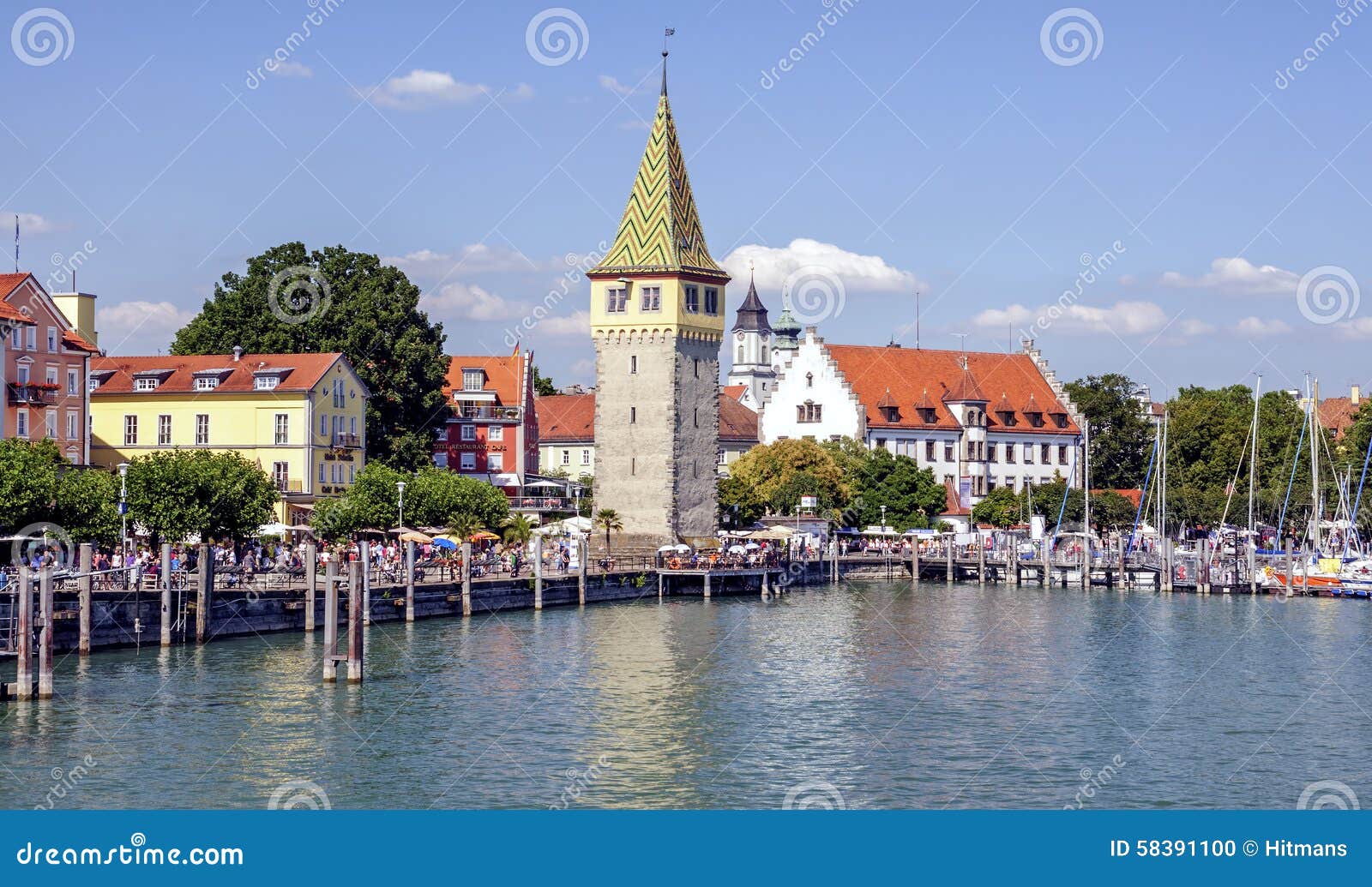 An Image of the Beautiful Harbor at Lindau Germany Editorial Image ...