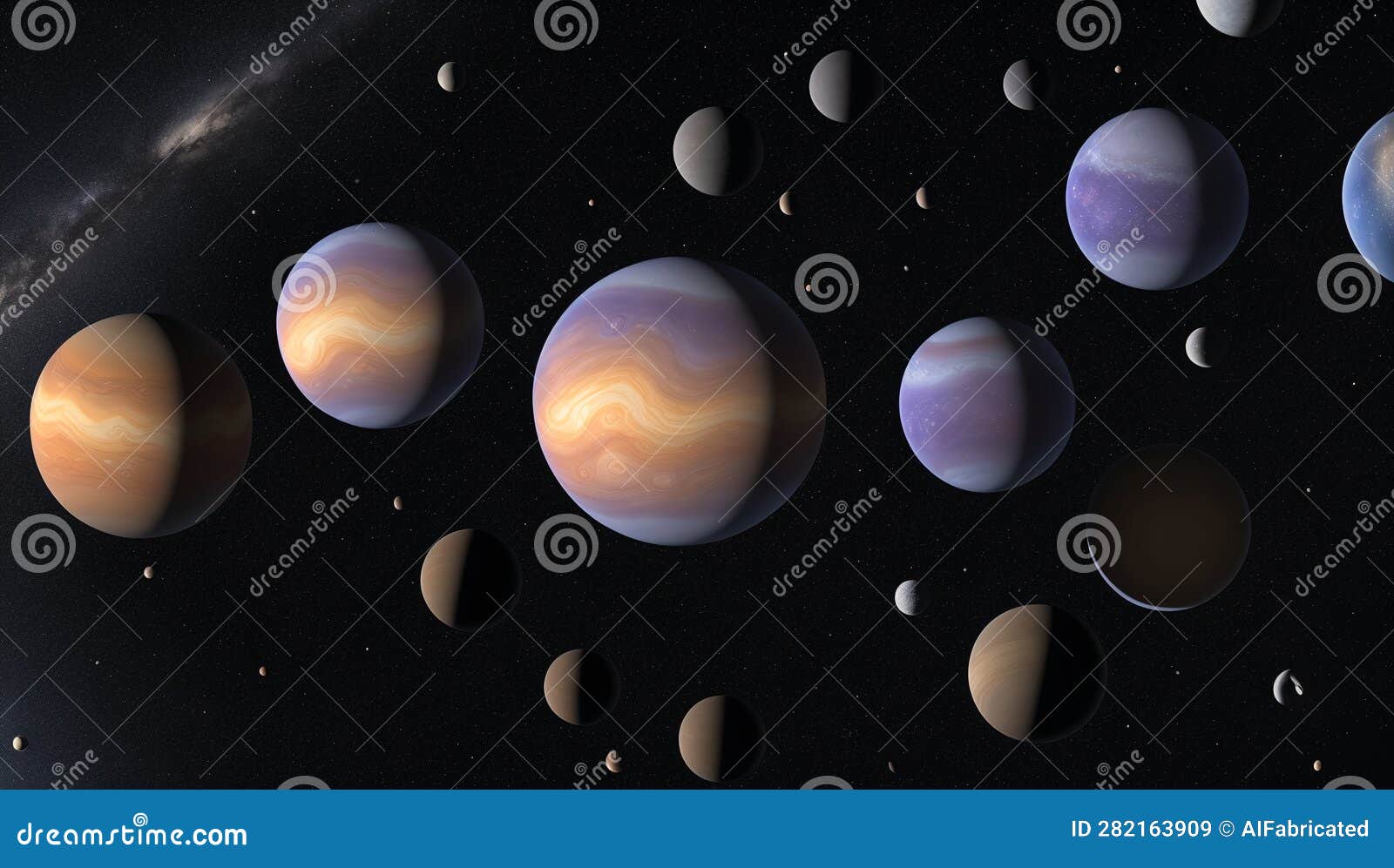 An Image of a Beautifully Elegant View of Planets and Their Moonss AI ...