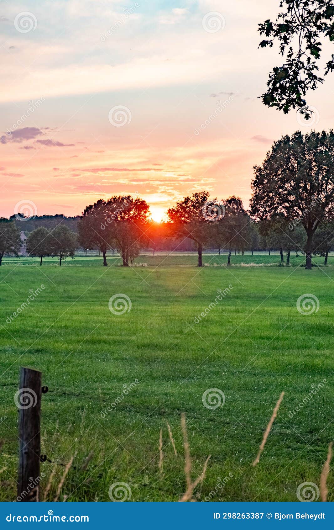 Rustic Sunset: a Countryside Evening Stock Image - Image of sunset ...