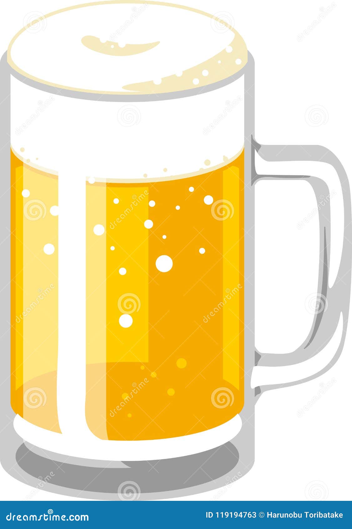 Delicious Draft Beer Poured into a Mug Stock Vector - Illustration of ...
