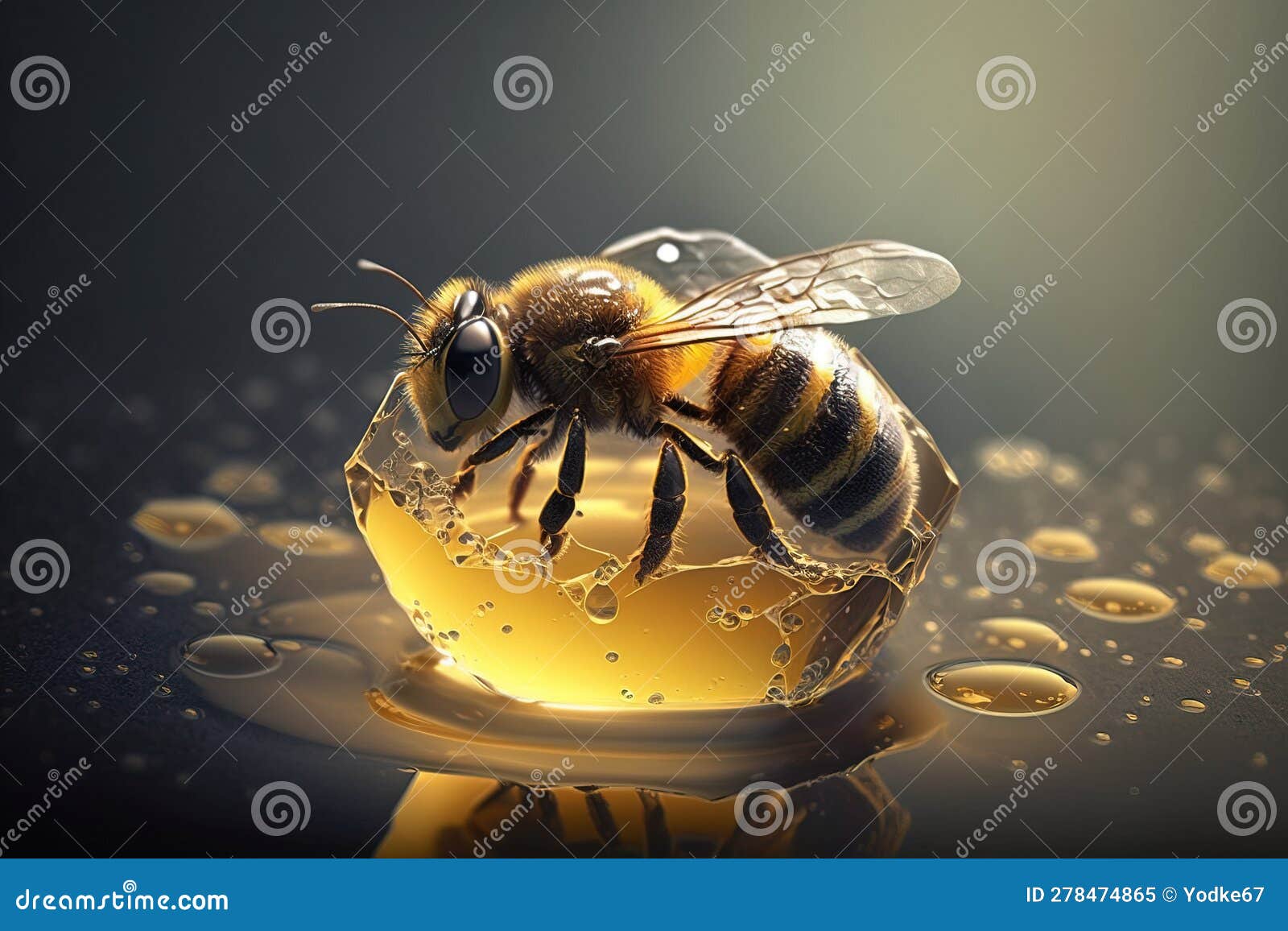Image of Bees and Honey on the Floor. Insect Stock Illustration ...