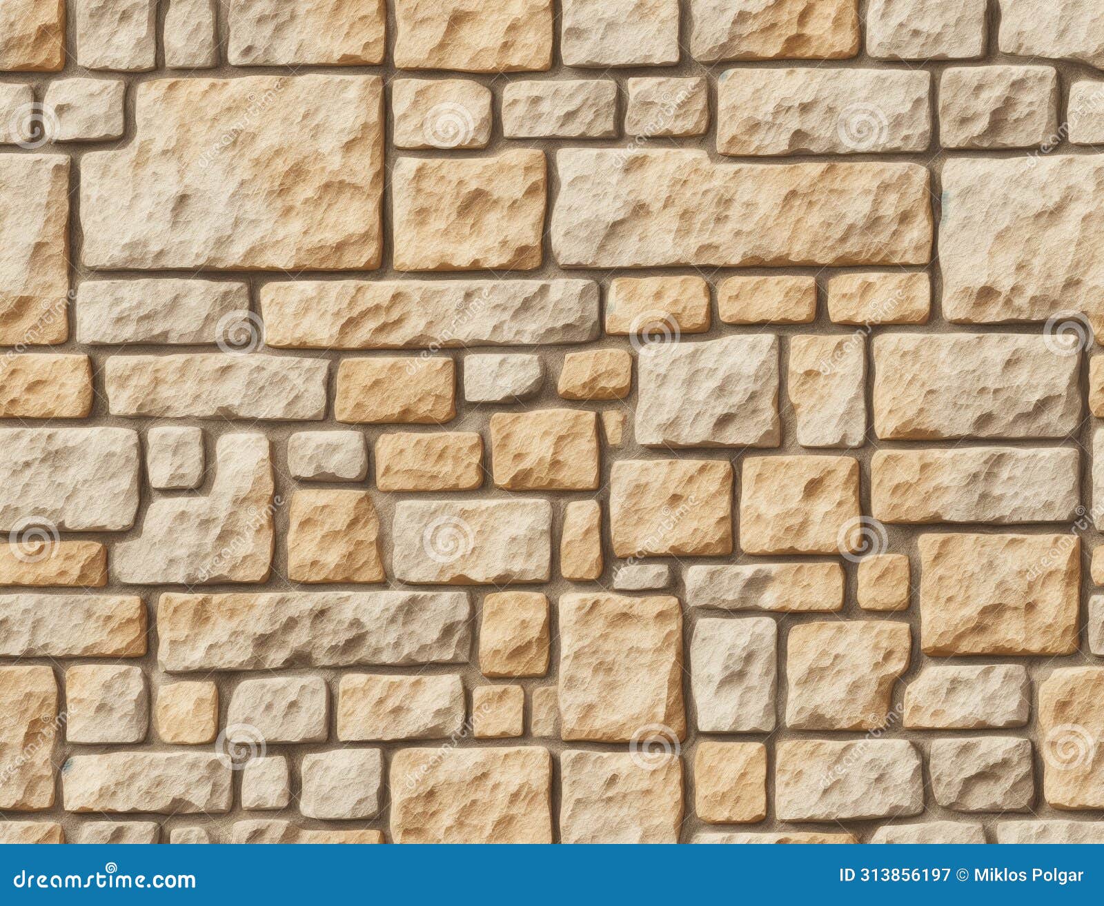 A Beige Stone Wall with a Rough Texture. - Seamless and Tileable Stock ...
