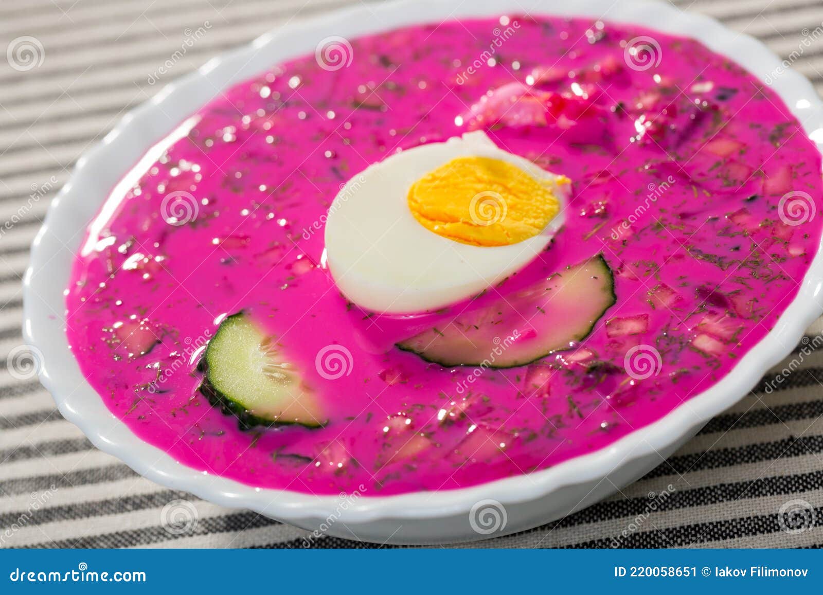 Image of Belarusian Cold Borscht on the Table Stock Image - Image of ...