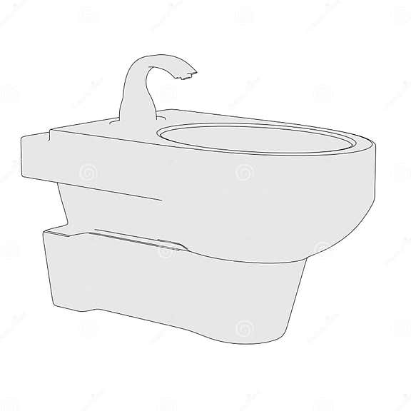 Image of Bidet (bathroom Element) Stock Illustration - Illustration of ...