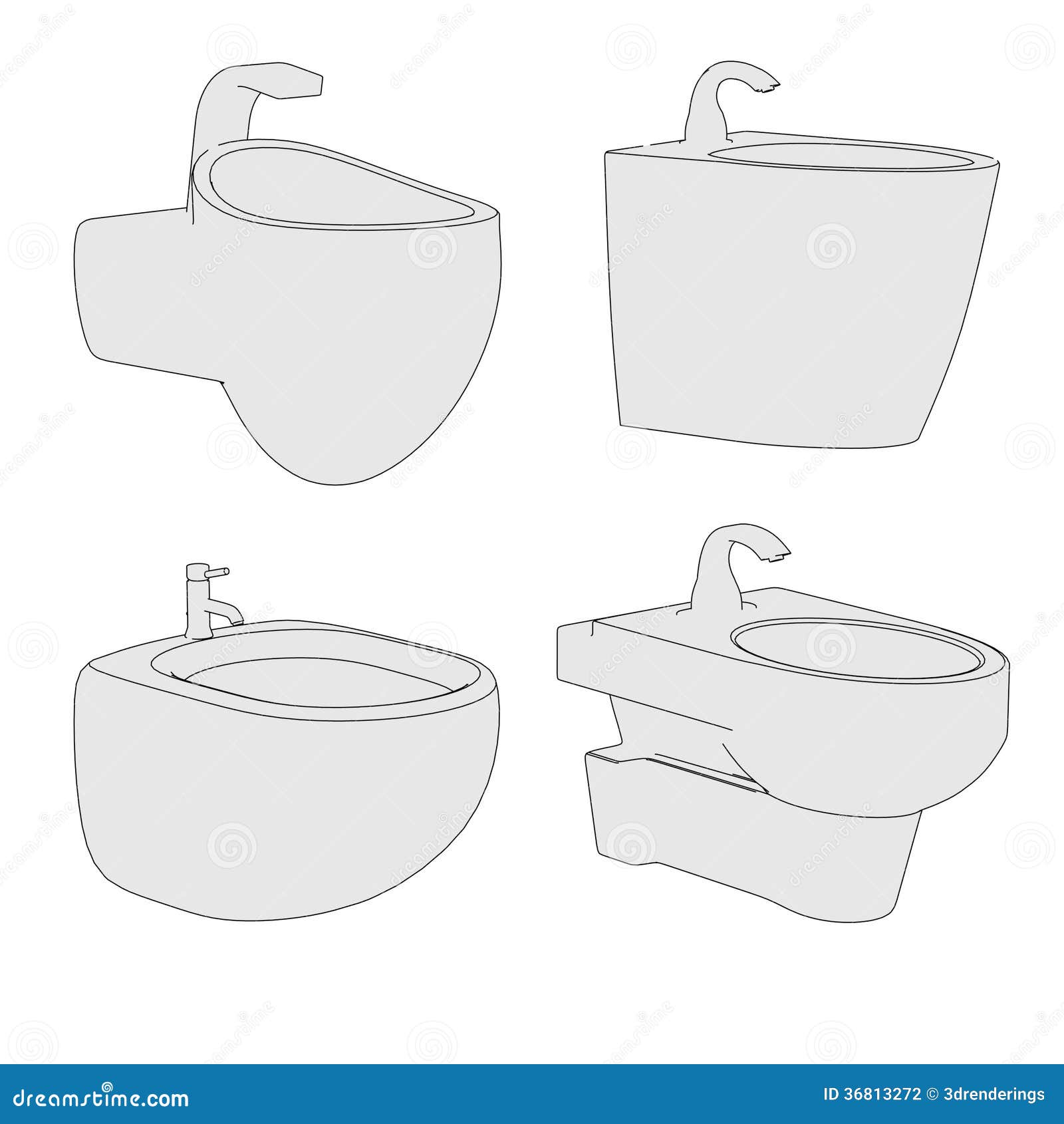 Image of Bidet (bathroom Element) Stock Illustration - Illustration of ...