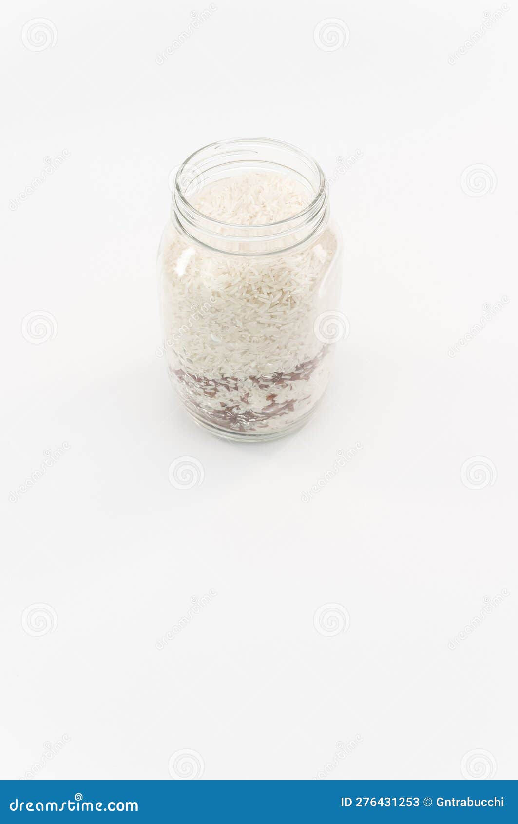 Open Glass Container with White and Brown Rice Stock Image - Image of ...