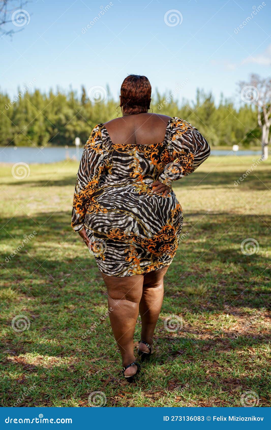 Image of a Big Plus Size Model Posing Looking Away from Camera Stock ...