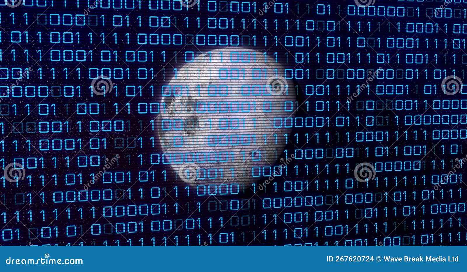 Image of Binary Code Over Grey Planet Stock Photo - Image of grey, code: 267620724