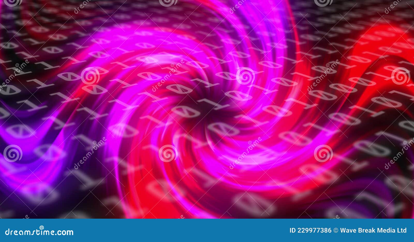 Image of Binary Coding Over Vibrant Colour Neon Light Trails Stock ...