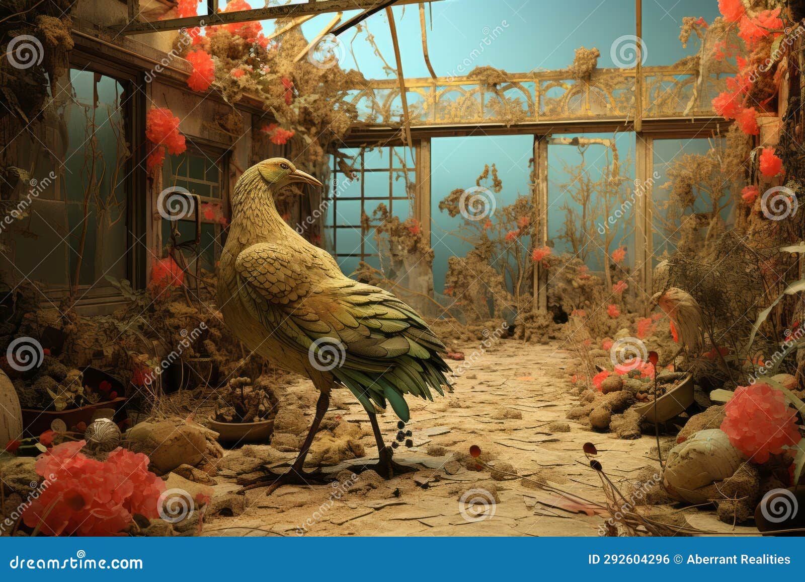 Two Dead Flowers Are Shown On A Branch, AI Royalty-Free Stock ...