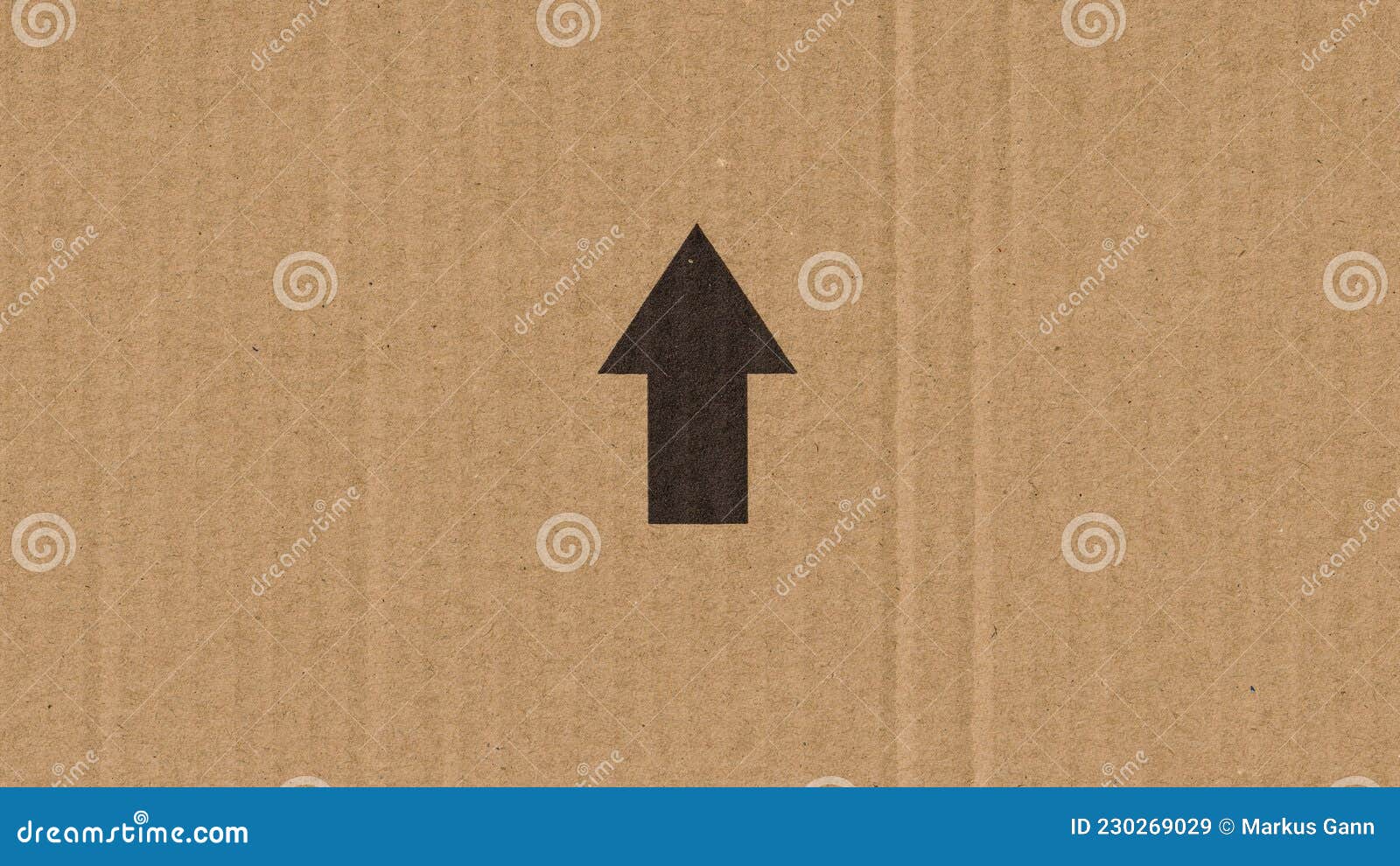 Black Arrow on a Cardboard Box Stock Image - Image of container, paper ...