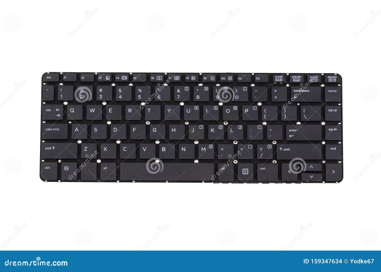 Image of Black Computer Keyboard Isolated on White Background Stock ...