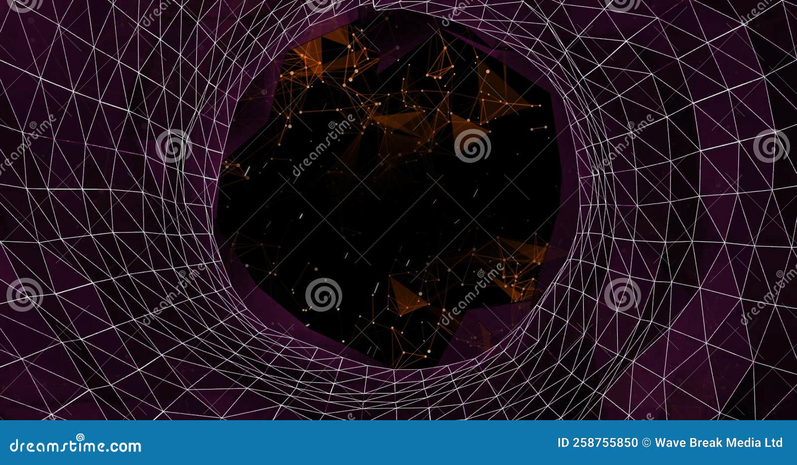 Image of Black Digital Space with Stars and Shapes Stock Illustration ...