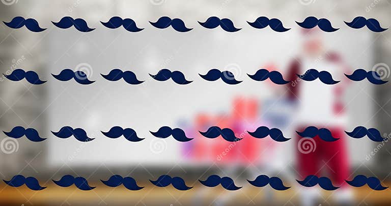 Image of Black Moving Mustaches Over Blurred Background Stock Photo ...
