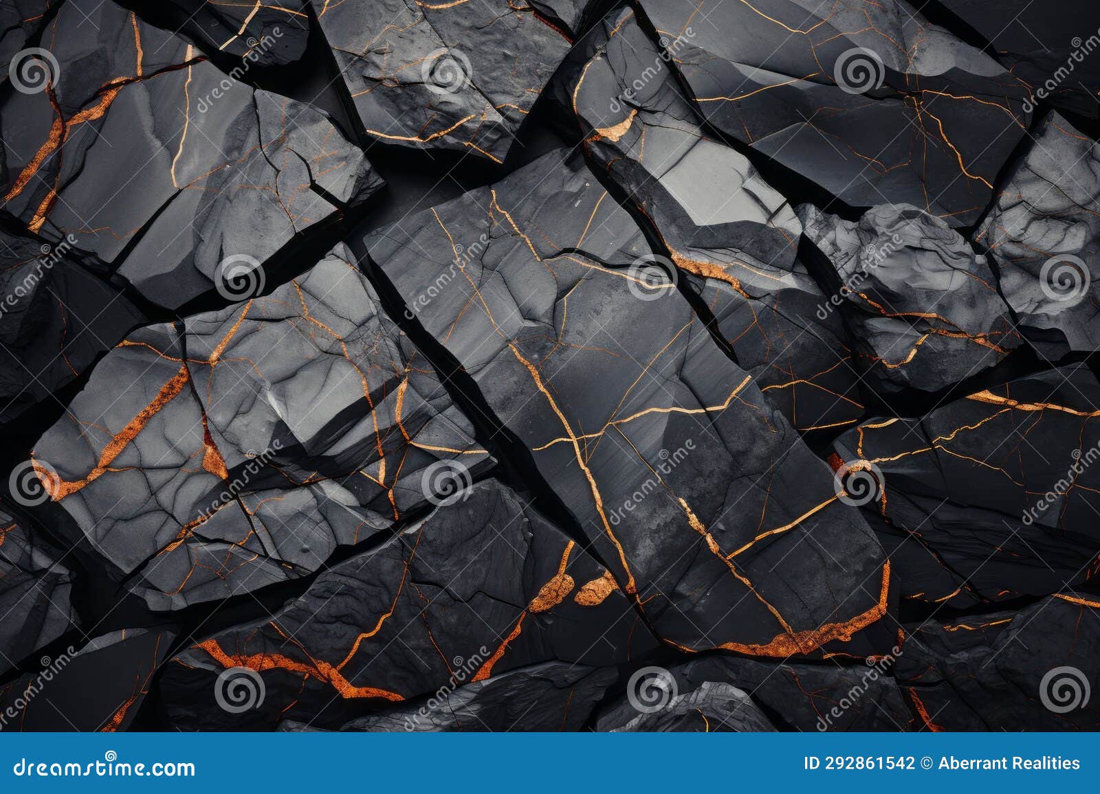 An Image of a Black and Orange Rock Wall Stock Illustration ...