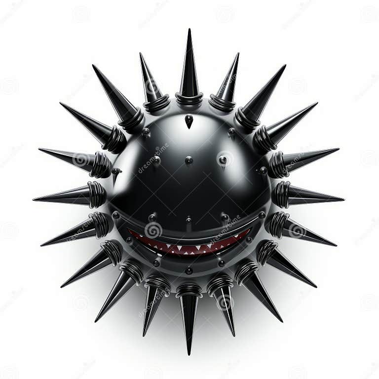 An Image of a Black Sphere with Spikes on it Stock Illustration ...