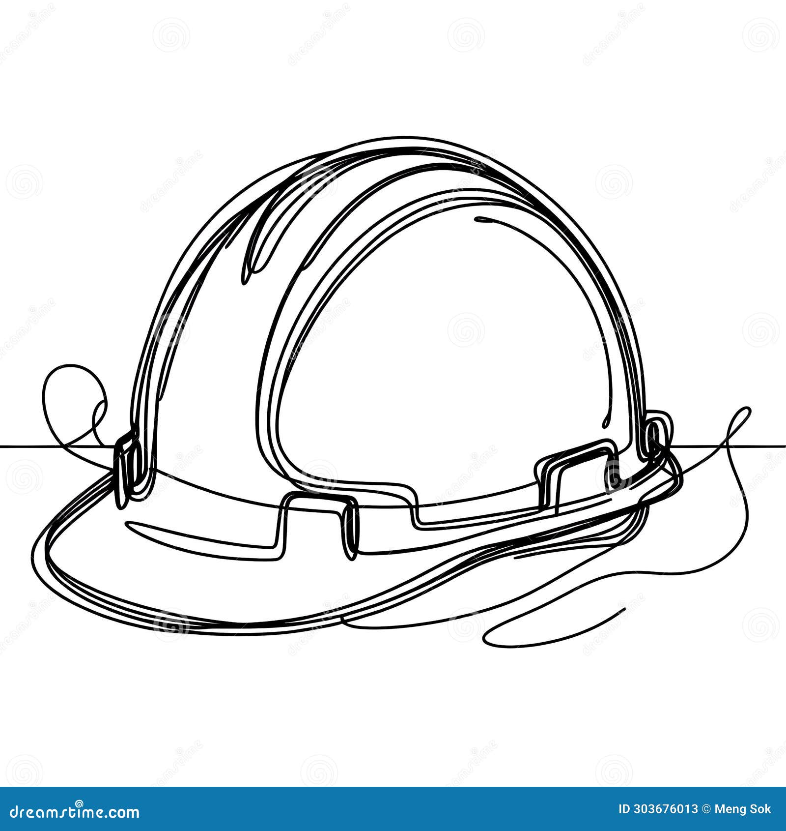 The Image is a Black and White Drawing of a Hard Hat. Stock ...