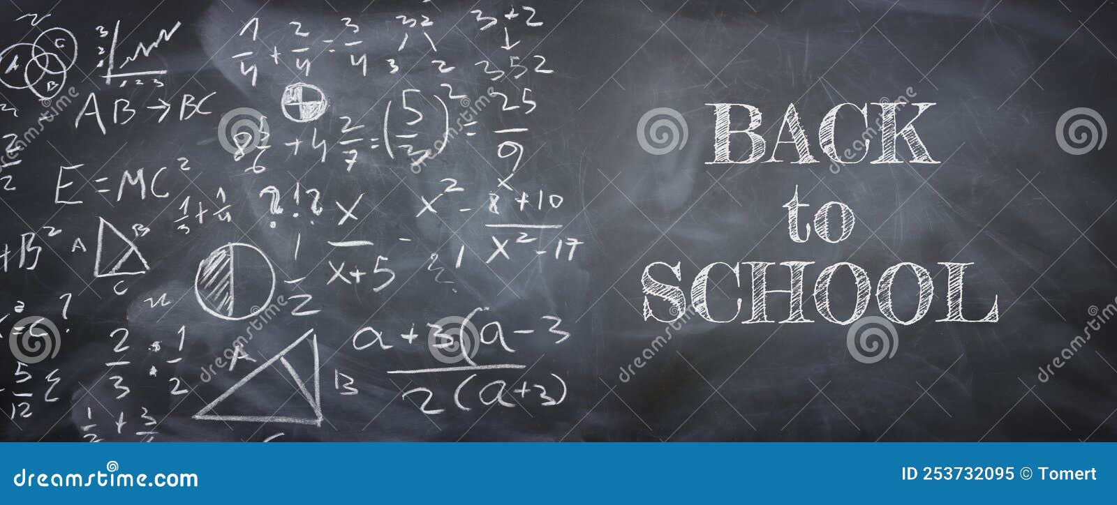 Image of Blackboard with Math Calculation Stock Image - Image of lesson ...