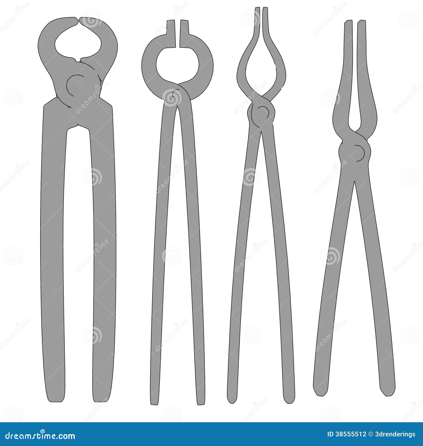Image of blacksmith pliers stock illustration. Illustration of tool ...