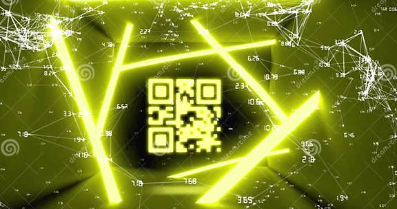 Image of Blinking Qr Code Over Abstract Pattern and Programming ...