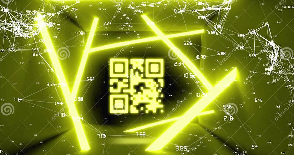Image of Blinking Qr Code Over Abstract Pattern and Programming ...