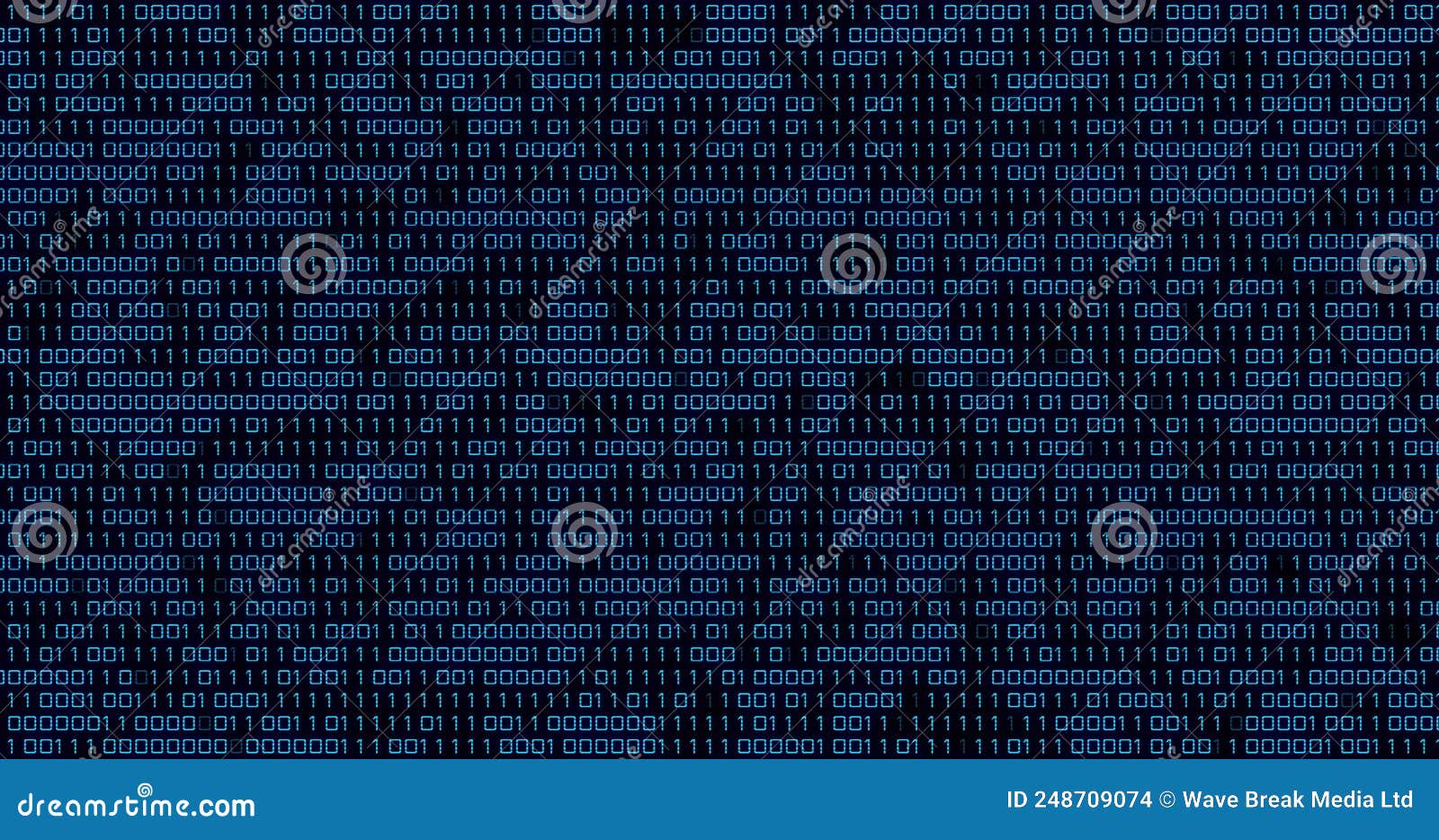 Image of Blue Binary Code Changing on Black Background Stock ...