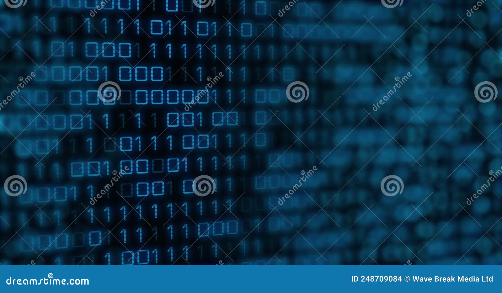 Image of Blue Binary Code Changing on Black Background Stock ...