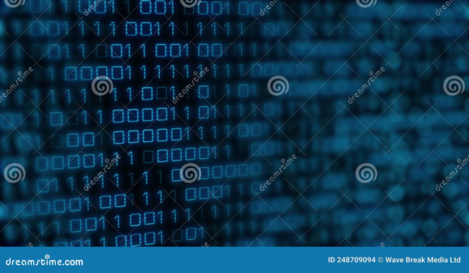 Image of Blue Binary Code Changing on Black Background Stock ...