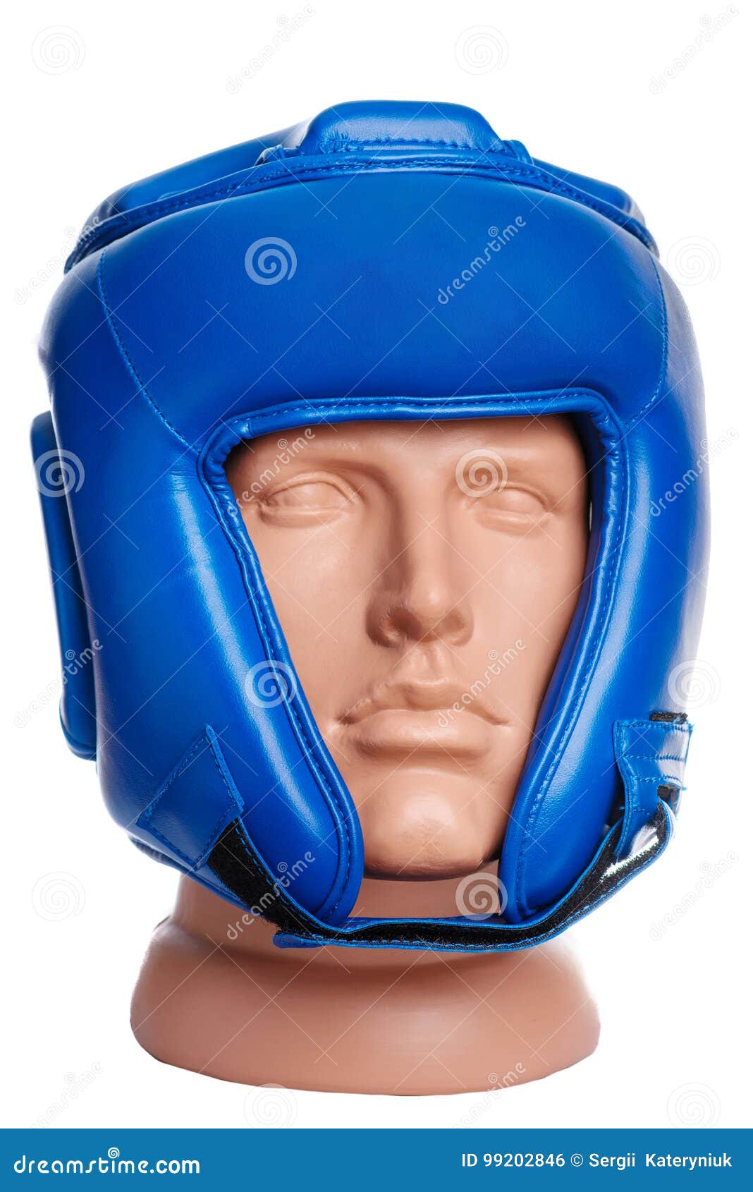 An Image of a Blue Boxing Helmet on a White Background Stock Photo ...