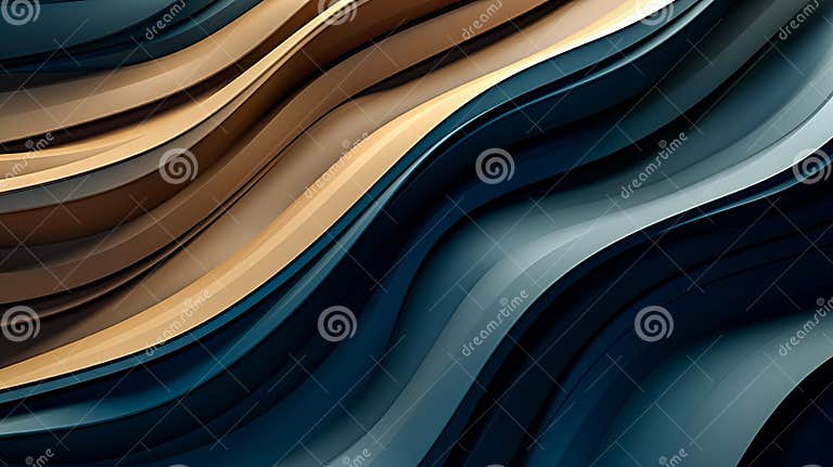 The Image is a Blue and Brown Wave Pattern Stock Image - Image of ...